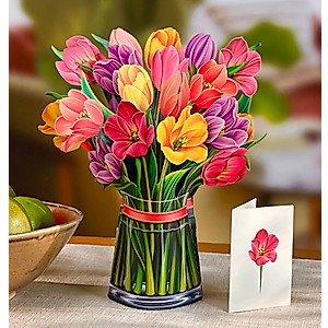 Freshcut Paper Pop Up Cards, Paper Flower Bouquet 3D Popup Greeting Cards with Note Card & Envelope, Birthday Card, Anniversary Card, Get Well Gifts for Women, 12" Everyday Appreciation 3pk