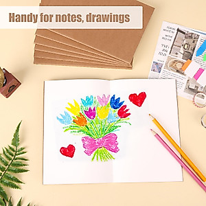 EOOUT 24 Pack Kraft Notebooks, Journals in Bulk, Blank Paper Sketchbooks, 60 Pages, 30 Sheets, 80GSM, 8.3x5.5 Inch, A5 Size, Travel Journal Set, for Gifts, Students and Office Supplies