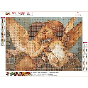 LXTONG Angel Baby Diamond Art Kit 5D Full Round Drill Diamond Art Winged Baby DIY Paint by Numbers Baby Crystal Rhinestones Diamond Painting for Beginner Adults Living Room Decor (16X12 inches)
