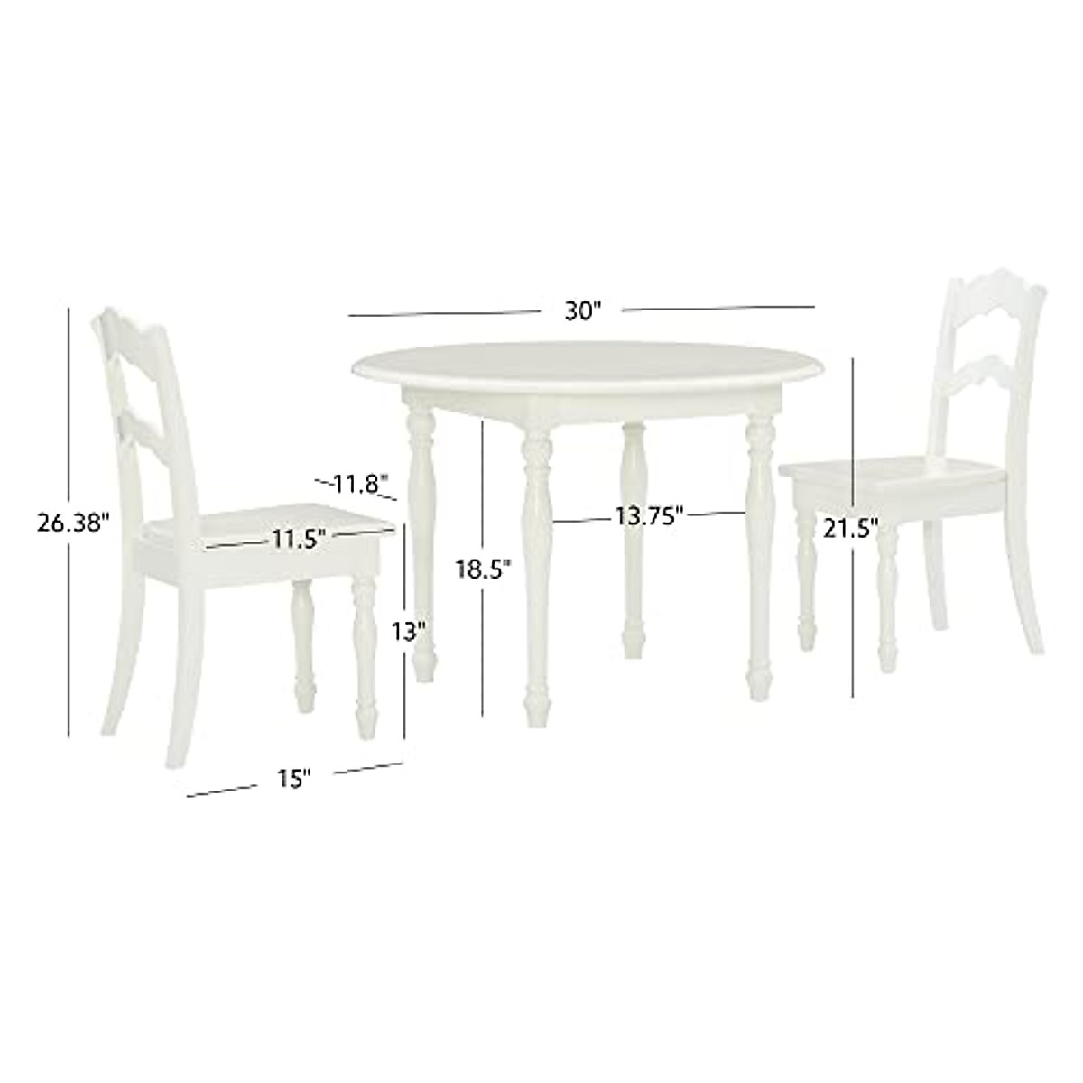 Powell Furniture Table and 2 Chairs, Cream Youth, Kid Size Chat Set