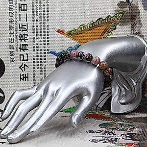 Matrix Rhodonite Crystal Man Women Stretch Gemstones Bracelets 10mm Round Beads Rock Jasper 7 Inch