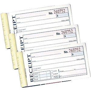 1InTheOffice Money and Rent Receipt, 2-3/4 x 5-3/8 Inches, 2-Parts, Carbonless, White/Canary, 50 Sets per Book (4 Books)
