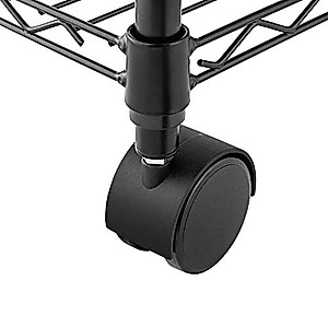 Simple Deluxe Heavy Duty 3-Shelf Shelving with Wheels, Adjustable Storage Units, Steel Organizer Wire Rack, Black