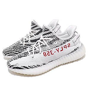 adidas Men's Yeezy Boost 350 V2, White/CORE Black/RED, 9.5 M US