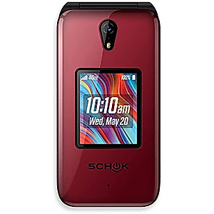 Schok Classic Flip Unlocked GSM/Verizon Phone - (Exchangeable Covers: Blue/Red)