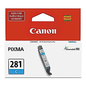Canon PGI-280 XL Pigment Black Ink & 281 Cyan Ink-Tank Compatible to TR8520, TR7520, TS9120 Series,TS8120 Series, TS6120 Series, TS9521C, TS9520, TS8220 Series, TS6220 Series