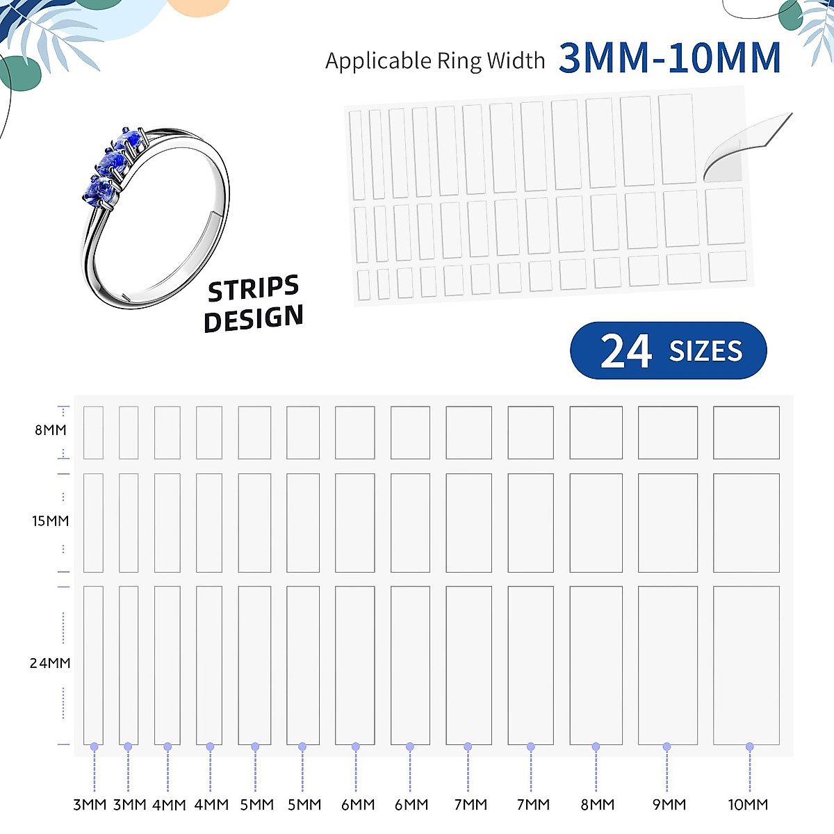 ELETIUO Invisible Ring Size Adjuster for Loose Rings,6 Sheets-234 Pcs Transparent Ring Size Reducer Ring Tightener,Fitter for Wide Rings,Multiple sizers for Man and Woman Rings