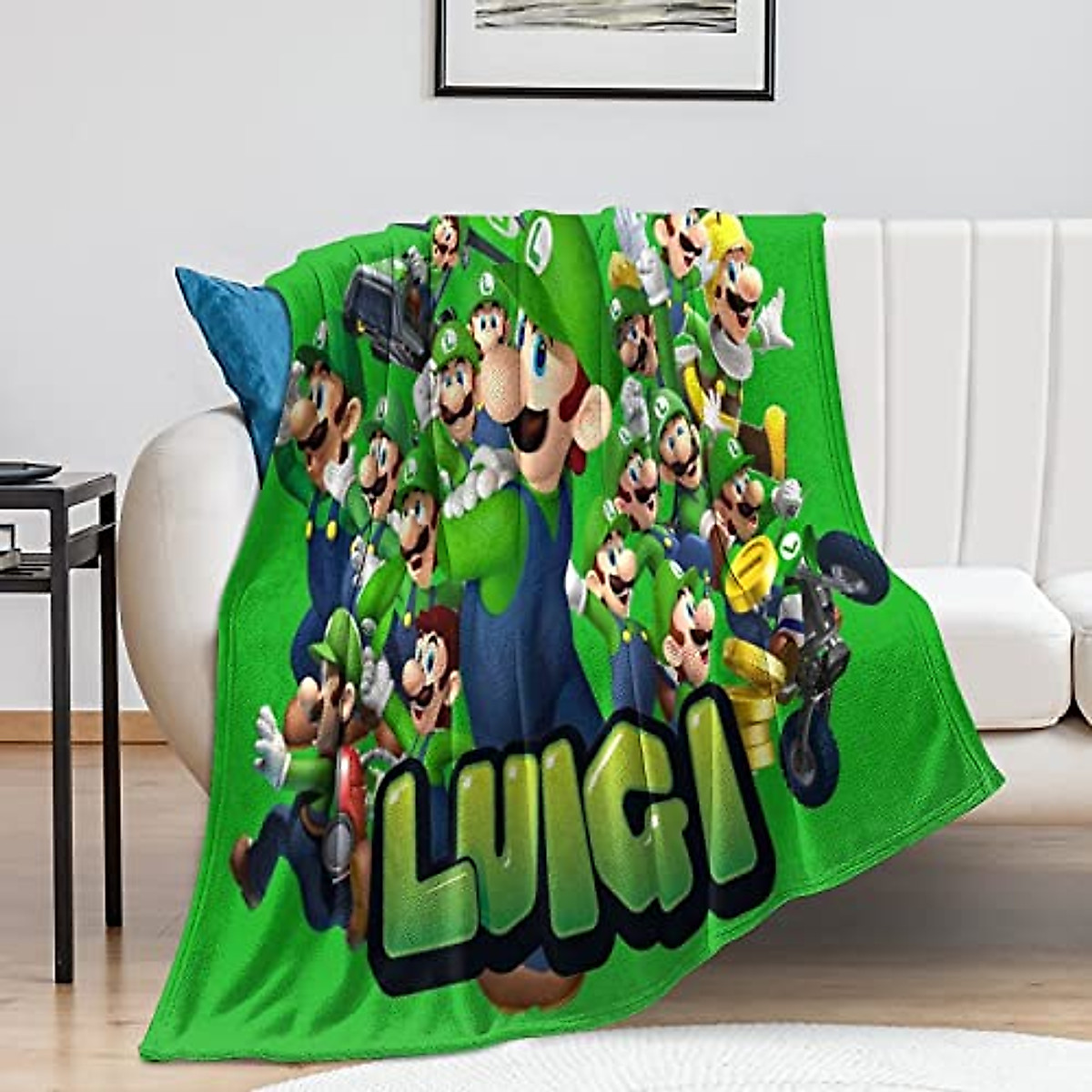 SCGOLD Throw Blanket, 40x50 inch Fleece Blanket Lightweight Blankets for Sofa, Couch, Bed, Camping, Travel - Super Soft Cozy Microfiber Blanket & Xmas Gift, Green