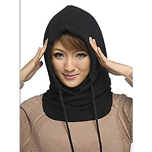Balaclava Heavyweight Fleece Cold Weather Face and Neck Mask (Black)