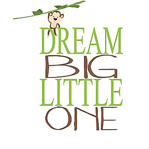 Safari Animals Nursery Art Decor Set of 3 - Monkey, Zebra and Lion - Dream Big Little One - Gender Neutral Jungle Baby - Multiple Sizes