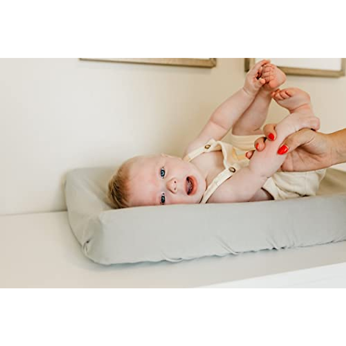 Premium Knit Diaper Changing Pad Cover"Stone" by Copper Pearl