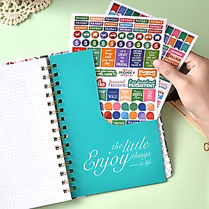 Budget Planner - Budget Book and Organizer With Expense Tracker Notebook, 6.3" x 8.4" Undated Bill Organizer with Pocket +Hardcover + Stickers +Premium Paper + Pen Holder - Floral