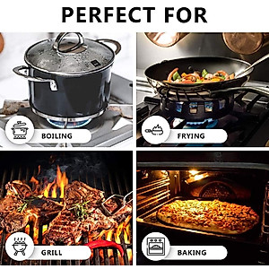 Killer's Instinct Outdoors 1 Pair Heat Resistant Gloves Oven Gloves Heat Resistant with Fingers Red Oven Mitts Kitchen Pot Holders Cotton Gloves Red Kitchen Gloves Double Oven Mitt Set