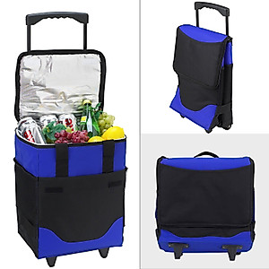 Picnic at Ascot Original 32 Can Collapsible Rolling Insulated Cooler- Designed & Quality Approved in the USA