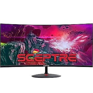 Sceptre 34-inch Curved UltraWide 21: 9 Creative LED Monitor 2560x1080 Frameless HDMI DisplayPort Up to 100Hz, Machine Black 2020 (C345W-2560UN)