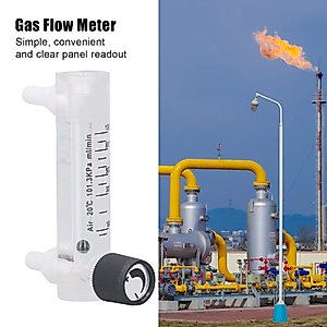 Gas Flowmeter, Transparent Acrylic Gas Flowmeter, Air Oxygen Gas Flows Meter Tools for Measuring Controlling Gas Flowing