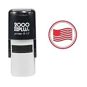 American USA Flag 2000 Plus Self Inking Rubber Teacher Stamp - Red Ink