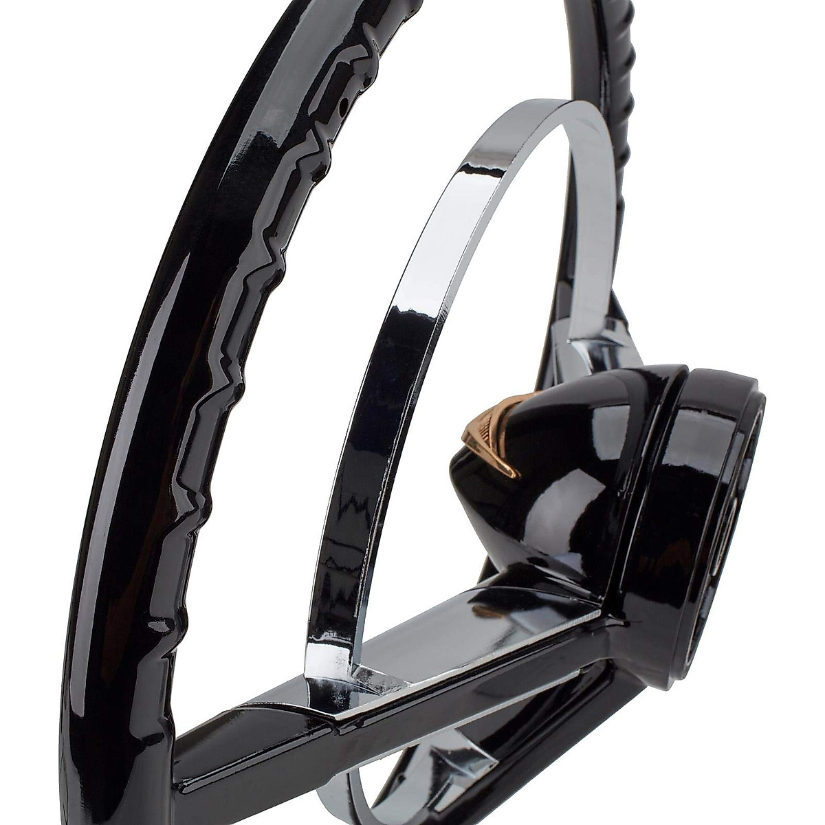 Speedway Motors 15 Inch Steering Wheel and Adapter Plate, Fits 1955-56 Chevy, 3-Spoke Design with Black and Chrome Finish Replaces Original 18 Inch Steering Wheel