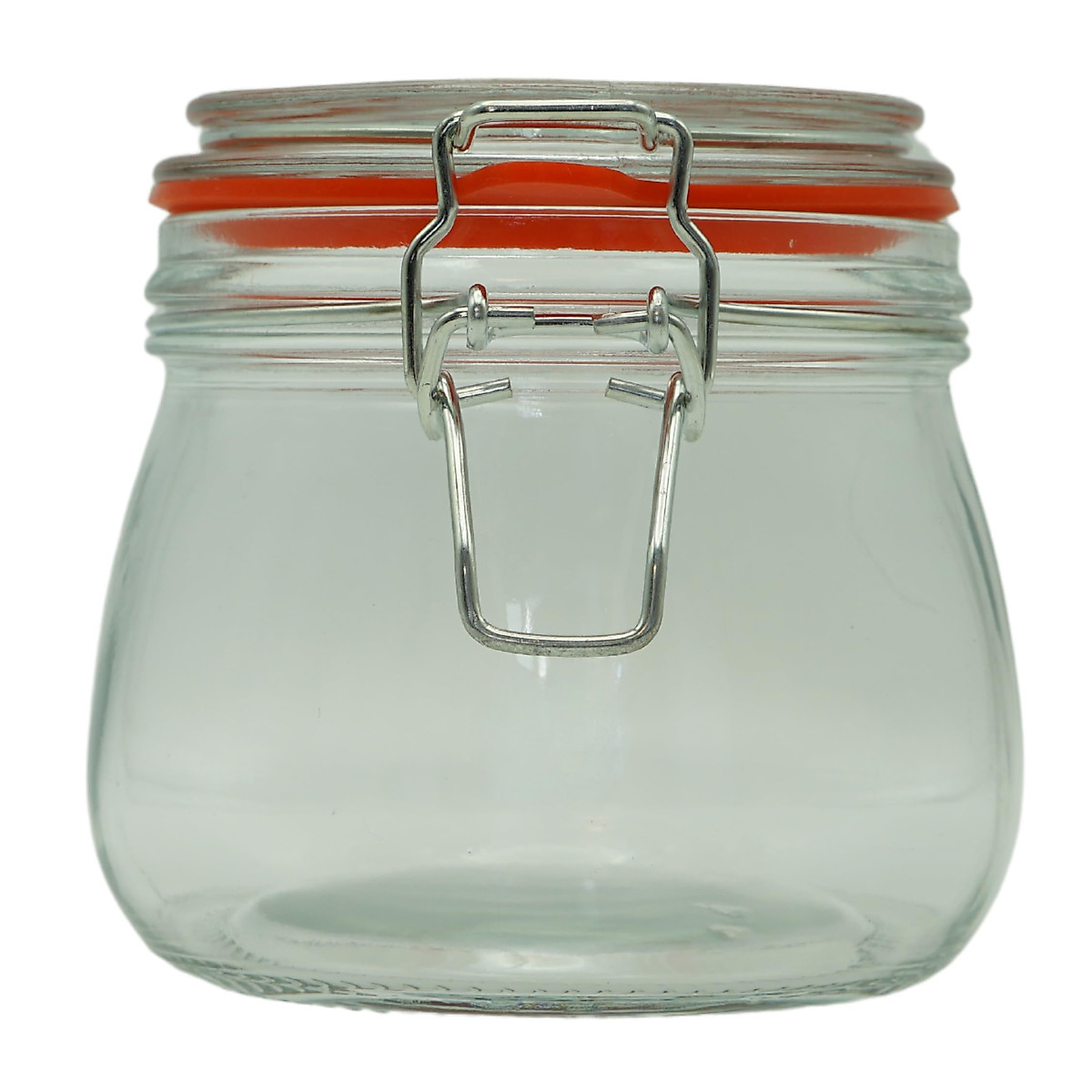 Generic Set of 2 airtight wide mouth glass jar with lid 17oz 0.5 liter Clear Glass Kitchen, Pantry Organizer. Keep your food, grains coffee, tea, cookies and candies dry, fresh. (Oval PC11002-F)