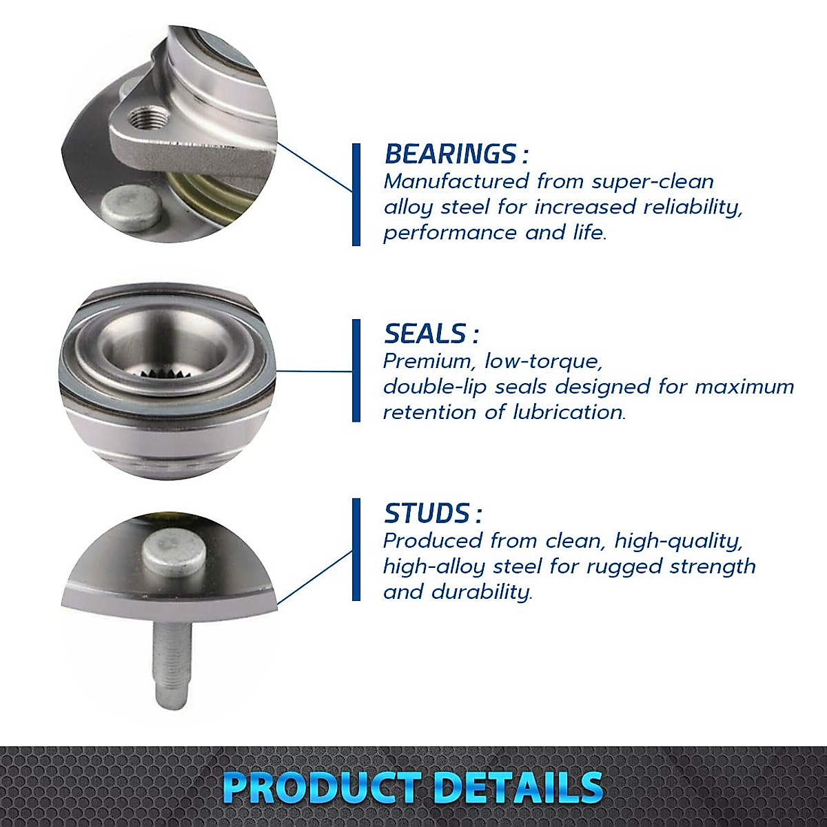 Bode-man 6 Lug Front Wheel Bearing and Hub Assembly for 2007-2013 Chevy GMC Silverado Sierra 1500 Tahoe 4WD