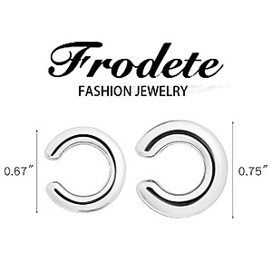 Silver Ear Cuff Earrings for Women Gifts Trendy Stuff Chunky Ear Cuffs Non Piercing Clip On Huggie Hoop Earrings Cartilage Helix Earring Set Jewelry Gifts