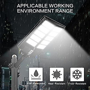 Deepn 1500W Solar Street Light Outdoor Waterproof 120000 Lumens Dusk to Dawn Solar Flood Light Motion Sensor, LED Solar Lights with Remote Control for Parking Lot, Backyard