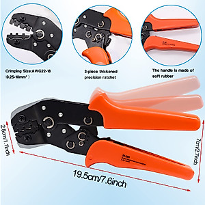 Taiss Dupont Crimping Tool Kit with 600PCS 2.54mm Dupont Connector Kit SN-28B Ratcheting Wire Crimper Plier,1/2/3/4/5/6/7 Pin Housing Dupont Connector Male Female Pin Header Crimp Terminal AWG28-18