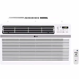 LG 12,000 BTU Window Air Conditioner, 115V, Cools 550 Sq.Ft. for Bedroom, Living Room, Apartment, Quiet Operation, Electronic Control with Remote, 3 Cooling & Fan Speeds, Auto Restart, White