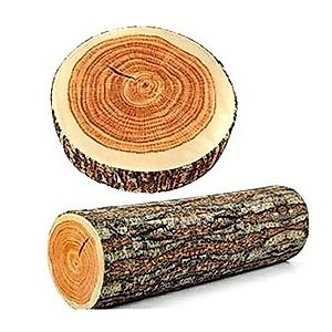 ZHANGXD 2PCS Creative Natural Wood Design Round Long Throw Pillow, Cushion for Home, Couch, Sofa, Bedroom, Living Room Decor, Stump (#1)