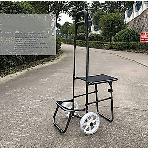 Shopping Trolley on Wheels Multi Function Shopping Cart Trip Elderly Climbing Stairs Cart Supermarket to Buy Food with Seat Bearing Crystal Single Wheel Lever Car Trolley Storage Hand Trucks,#1 ,S