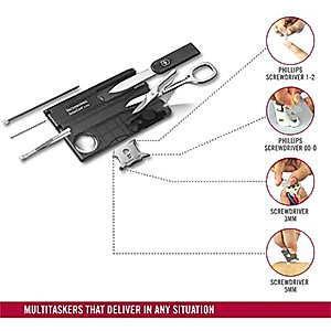 Victorinox Men&#039;s Taschenwerkzeug Swisscard Lite Onyx Pocket Knife-Set, Black Transparent, One Size, Alloy Steel