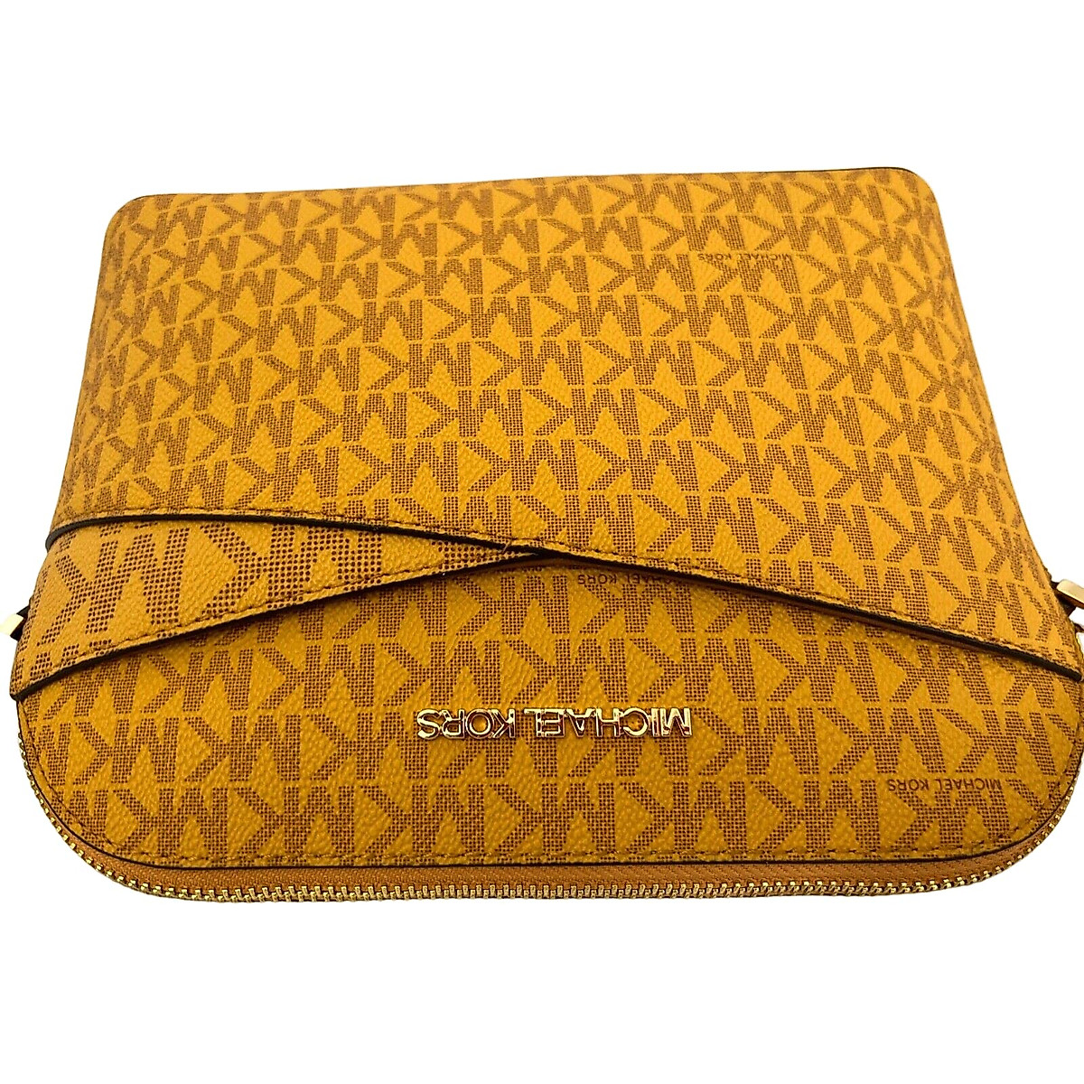 Michael Kors Jet Set Medium Crossbody Leather Handbag (Marigold)