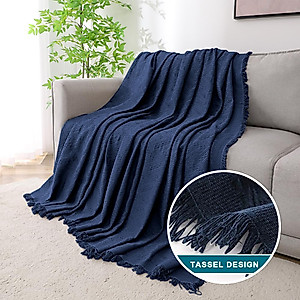 Turquoize Cotton Sofa Cover Couch Cover Navy Couch Protector Sofa Throw Cover for Couches Washable Sectional Sofa Couch Covers for Dogs Feature Geometrical Woven Fabric(71"x 102",Large, Navy)