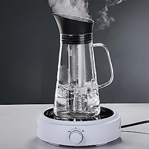 Glass Teapot Large Multi, 1400ml Borosilicate Clear Tea Kettle with Removable 304 Stainless Steel Fine Mesh Infuser, Cold Brew Coffee Iced Hot Tea Maker, Cold Brew Tea and Fruit Infused Water