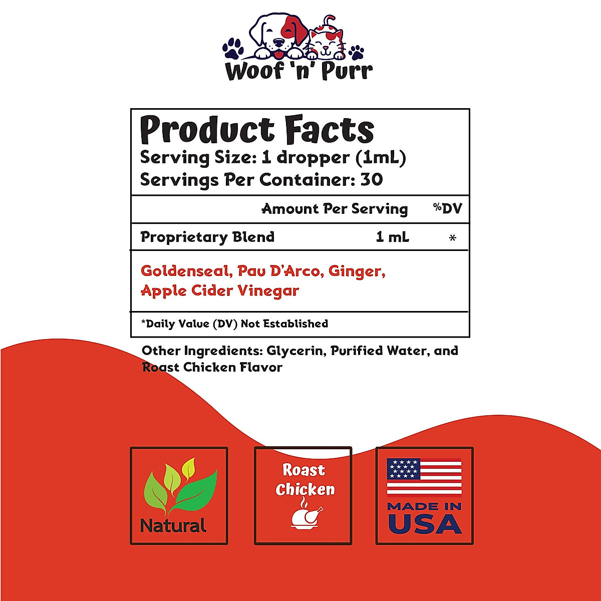 Natural Cat Antibiotic - Antibiotics for Cats - Pet Antibiotics - Cat Antibiotics - Cat Allergy Relief for Cats - Antibiotic for Cats - Cat UTI Antibiotics - 1 fl oz: Roast Chicken Flavor