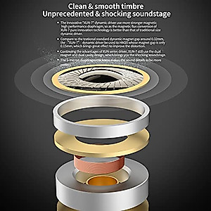 erjigo in-Ear Monitors, CCA HM20 16-Units Hybrid in Ear Earphones, HiFi Stereo Noise Isolating Sport IEM Wired Earbuds/Headphones with Detachable Cable for Musician Audiophile (Black, Without mic)