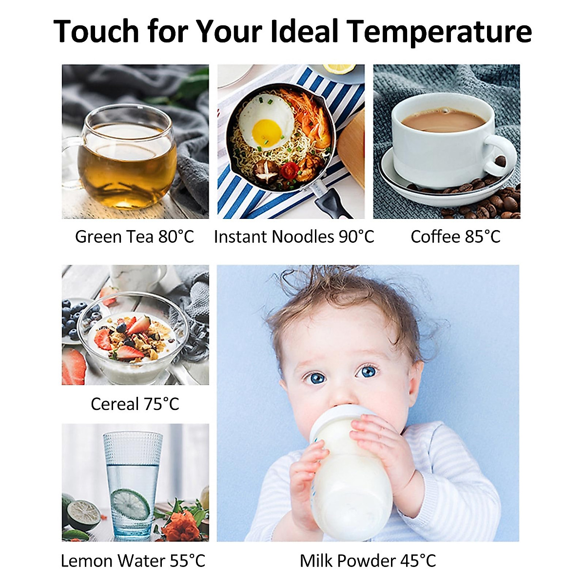 12V/24V Car Heating Cup, 400mL Stainless Steel Heated Travel Mug Car Home Dual Use Smart Temperature Control Electric Kettle for Coffee Tea Milk