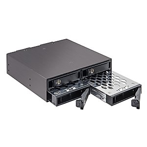 Syba 4 Bay 2.5” SATA Hard Drive Mobile Rack Mount for 5.25" Drive Bays, for HDD SSD SY-MRA25038