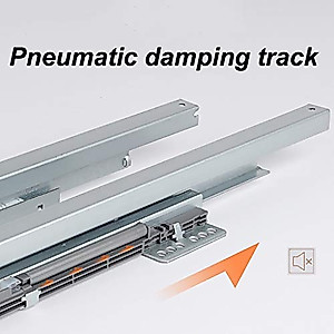 FKKPRVAX Pull Out Closet Rod with Damper,Extendable Clothes Rail for Pants Coat,Wardrobe Pants Hanger Wardrobe Organizer,Load 30kg - White (Size : 358mm/14.1inch)