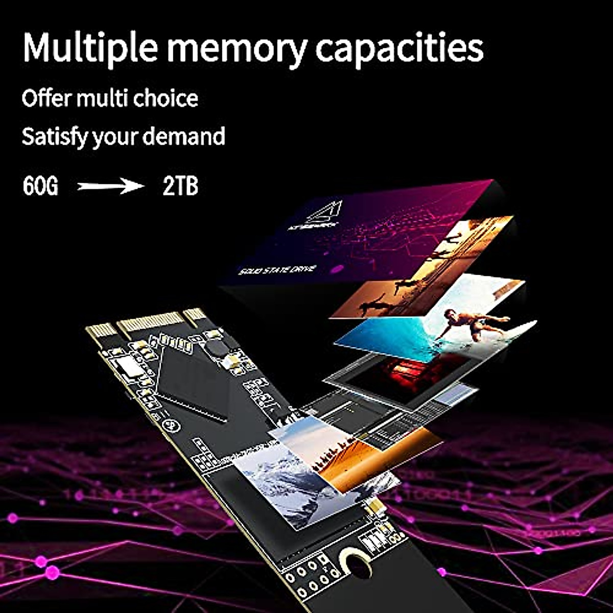 Kingshark gamer SSD M.2 2280 64GB Ngff Internal Solid State Drive High-Performance Hard Drive for Desktop Laptop SATA III 6Gb/s (64GB, M.2 2280)