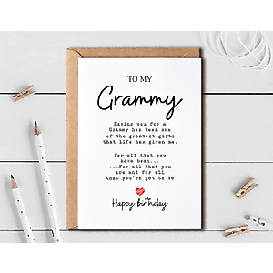 To My Grammy - Grammy Birthday Card - Grammy Is The Greatest Gifts In My Life - Birthday Card For Grammy - Gift For Grammy Card- Christmas Gifts For Grammy