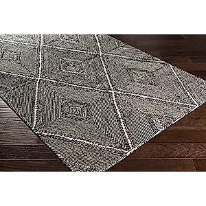 Mark&Day Wool Rugs, 5x7 Rugdijk Global Black Area Rug, Black Beige Carpet for Living Room, Bedroom or Kitchen (5' x 7'6")