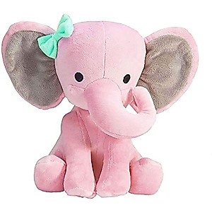 GRIFIL ZERO Elephant Stuffed Animal Plush Toy for Babies Nursery Room Decor 9 inch (Pink)