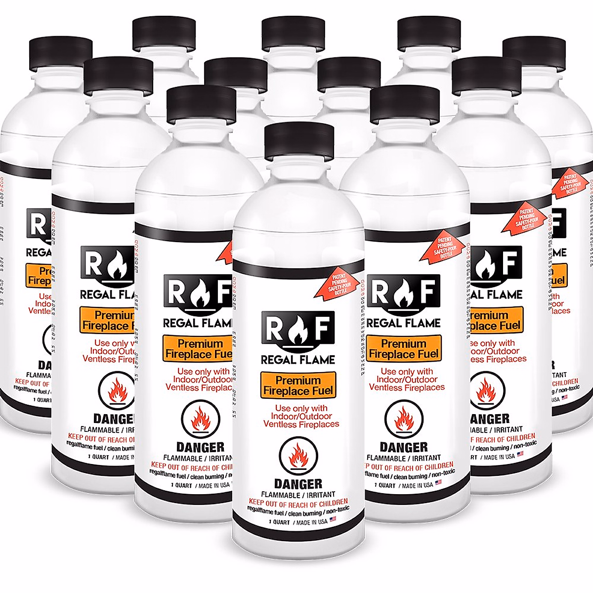 Durx-litecrete Regal Flame 12PACK Elite Bio Ethanol Fireplace Fuel Pack of 12 - Indoor & Outdoor