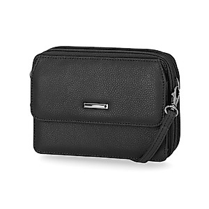 Mundi On The Move RFID Crossbody Wallet For Women With Phone Pocket (Black II)