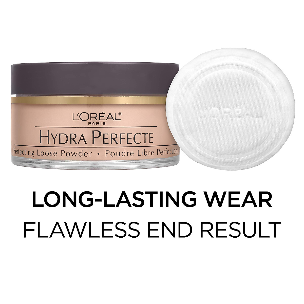 L'Oreal Paris Hydra Perfecte Perfecting Loose Face Powder, Minimizes Pores & Perfects Skin, Sets Makeup, Long-lasting, with Moisturizers to Nourish & Protect Skin, Translucent, 0.5 Fl. Oz.