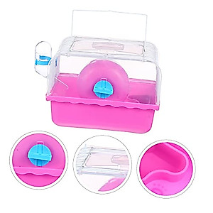 TEHAUX Hamster Starter Cage Hamster Cage Pet House Villa Cage for Small Pets Pet Supplies Transparent Pet Nest Hamster House Rosy Plastic Panel Pet Cage Pet Carrying Box Chinchilla Cage