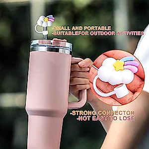 Straw Covers Cap for Stanley Cup,6Pcs Silicone Straw Toppers Compatible for Stanley 30&40 Oz Tumbler&Simple Modern 40 oz Trek Tumbler,10mm Drinking Straw Tip Covers for Stanley Cups Accessories