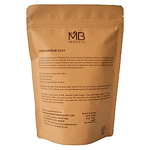MB Herbals Light Kaolin Clay 250 Grams (8.81 oz) | Kaolin White Clay for Face Pack