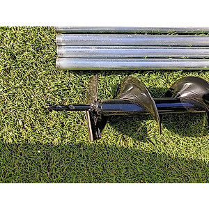 LIFE DOOR [with Instructions] Hole Well Digging Tool kit Length 2.36inch Auger Total Length 20.5feet (Extension can be Added) Made of Lightweight Steel Pipe